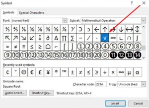 Square root on keyboard - talkkeyboard.com